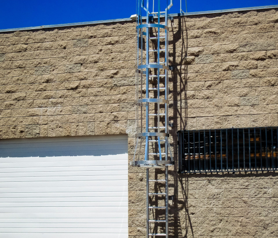 Premier Aluminum Fixed Ladders - Aluminum Caged Ladders | Ascend Fab